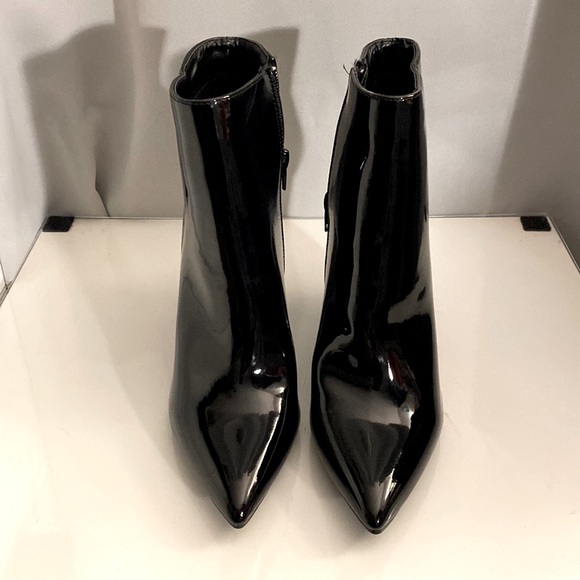SHEIN | Shoes | Pointed Toe Patent Leather Booties | Poshmark